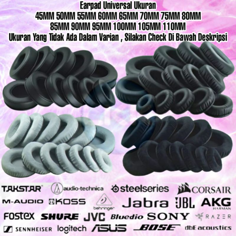 Jual Earcup Ear Pad Earpad / Busa Headset Headphone Universal 45mm 50mm 55mm 60mm 65mm 70mm 75mm ...