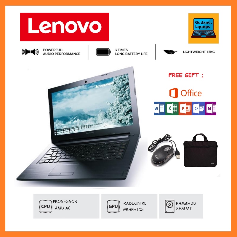 Jual LAPTOP LENOVO IDEAPAD AMD A6 RAM 8GB SSD 256GB WINDOWS 10 | Shopee ...