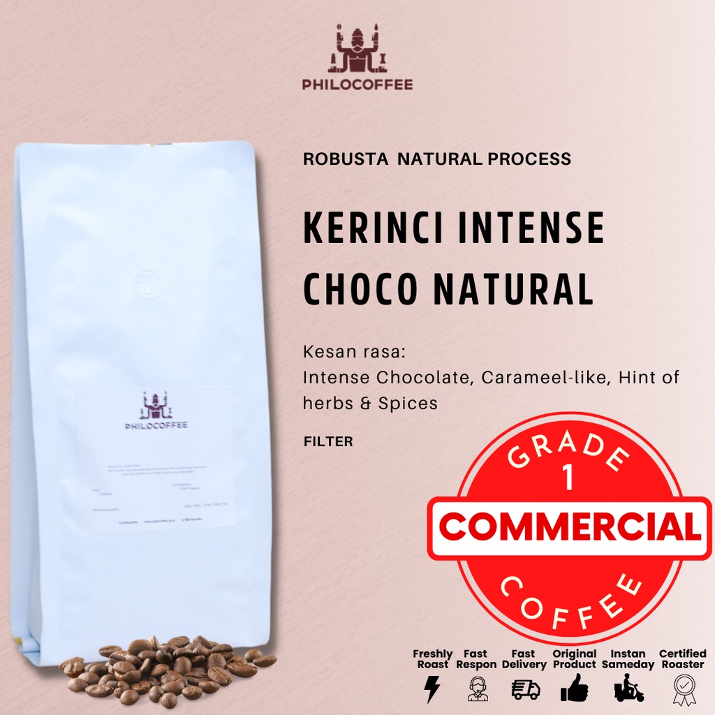 Jual BIji Kopi Robusta Kerinci Intense Choco Natural 250g | Kopi ...