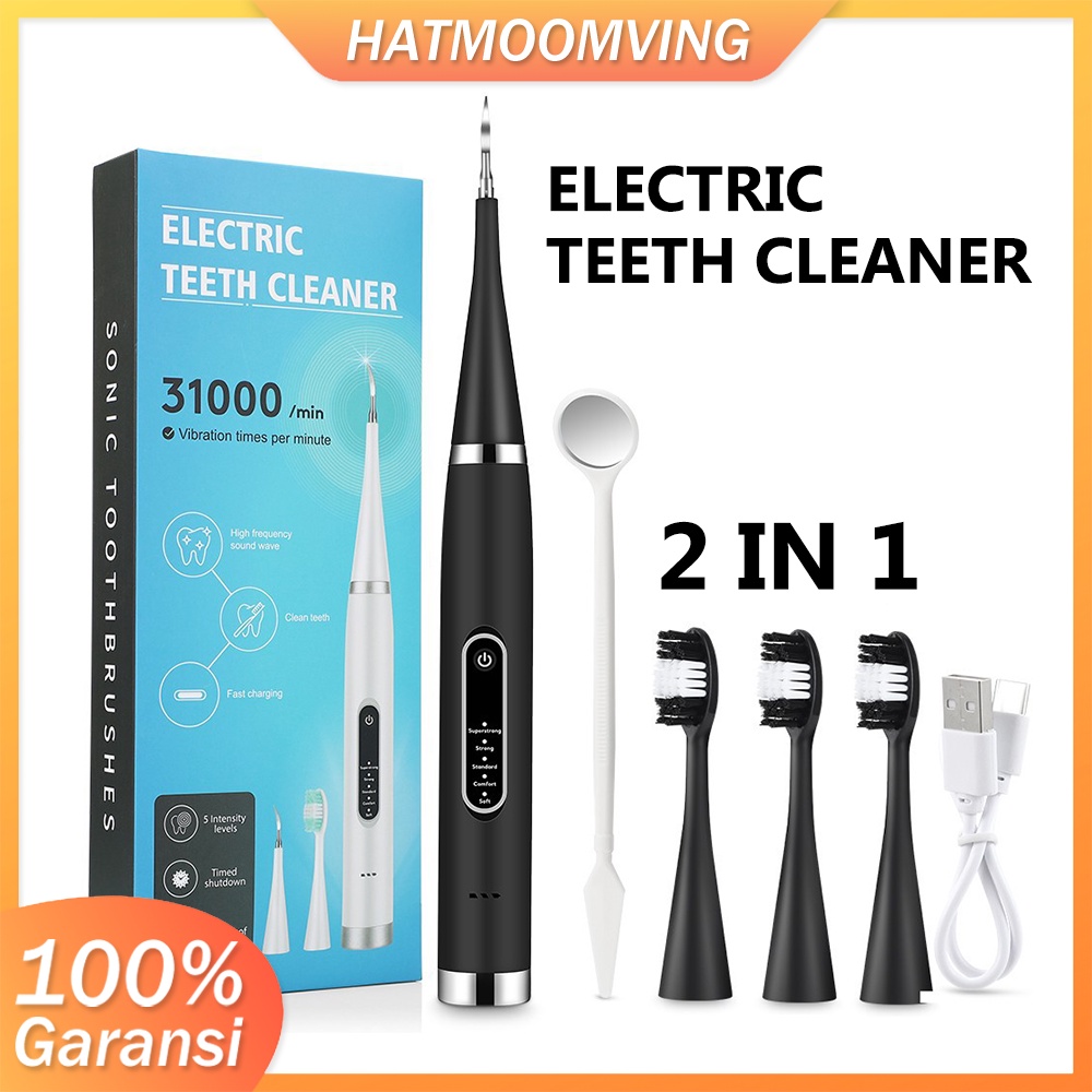 Jual Dental Scaler Tool Electric Ultrasonic Toothbrush Portable 2 IN 1 ...