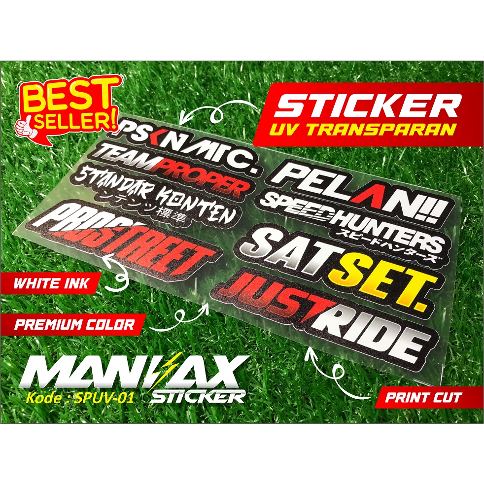 Jual Stiker Motor UV Transparan Princut Racing 1 Pack Isi 6 Sticker ...