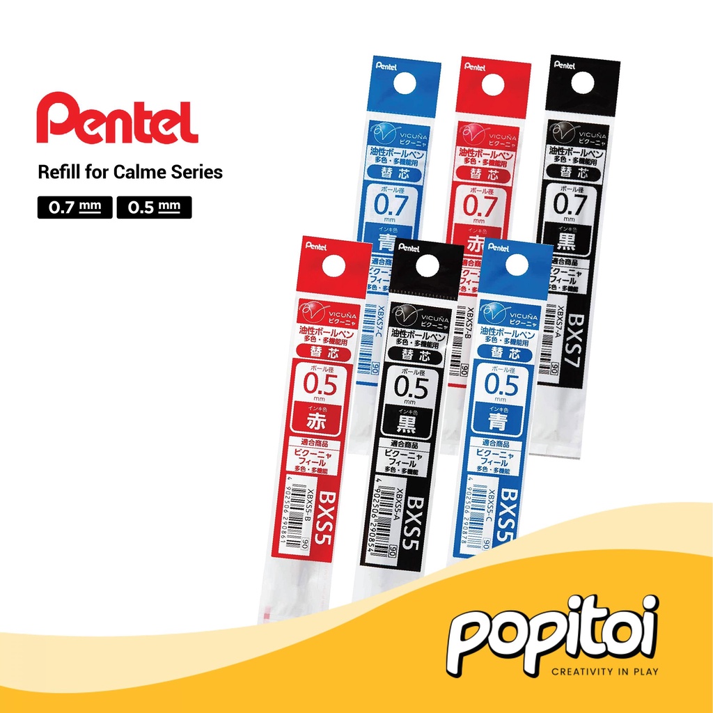 Jual Pentel Refill for Calme Multi Color Ballpoint Pen Isi Ulang Tinta ...