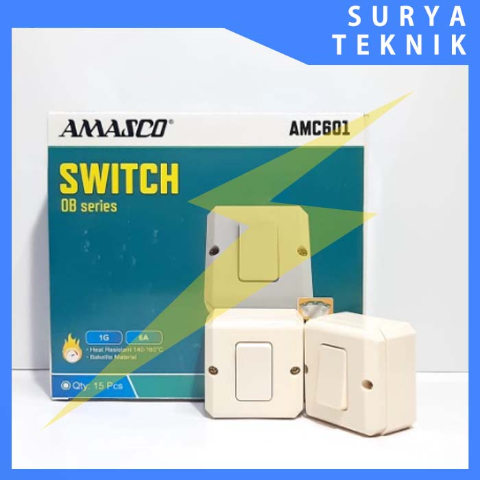 Jual OB AMASCO SAKLAR OB SERIES 1G AMC601 / SAKLAR ENGKEL TEMPEL KAYU ...