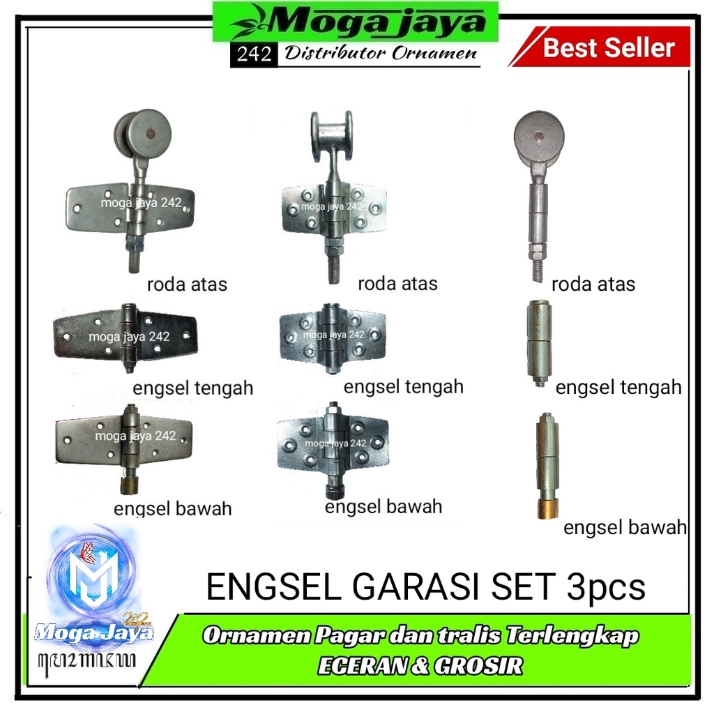 Jual engsel pintu garasi 1 set lokal mirip handerson wina dexon ...