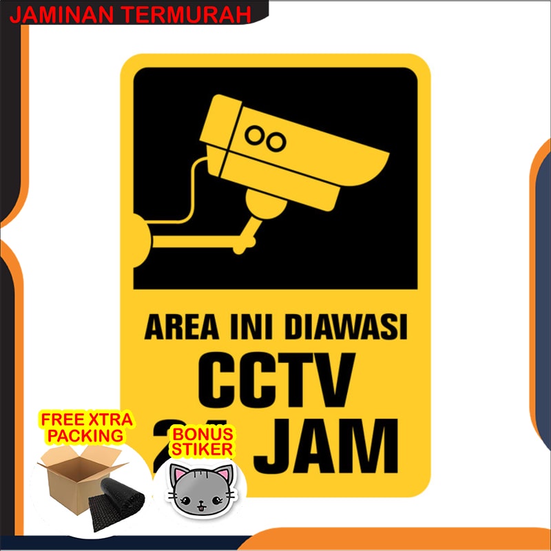 Jual Promo RAMBU AREA INI DI AWASI CCTV 24 JAM 35CM X 50CM PLAT ...