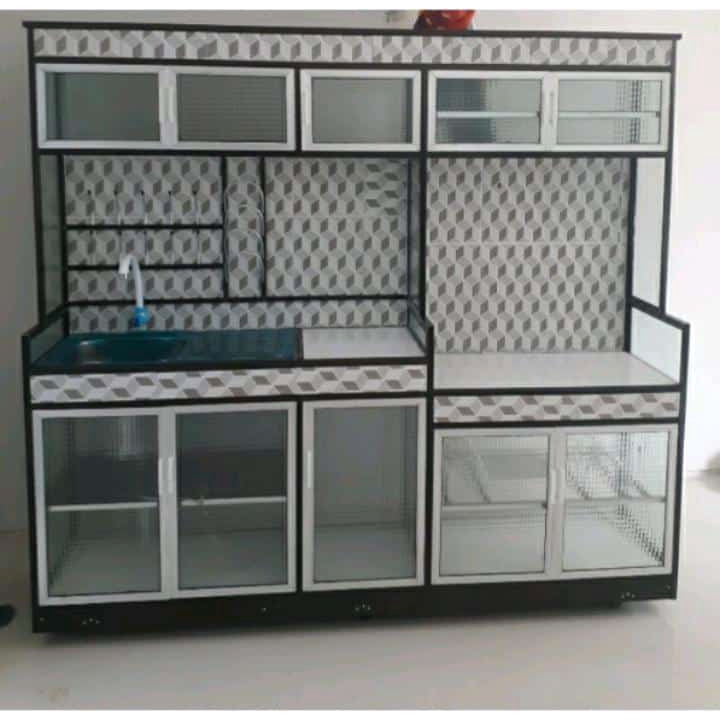 Jual Kitchen set full alumunium holo/rak wastafel 5 pintu/rak piring ...