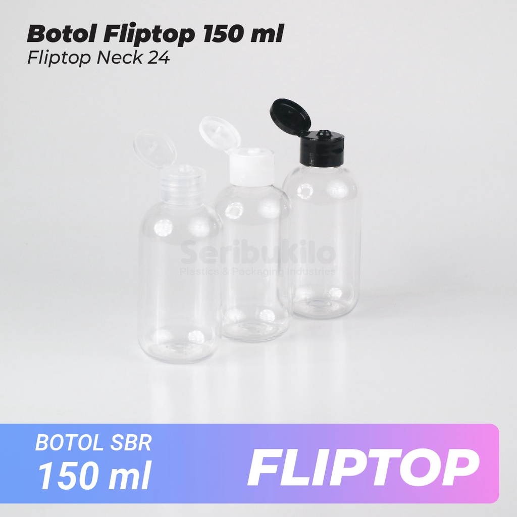Jual Botol Fliptop SBR 150 ml/Botol PET SBR 150ml Clear - Fliptop Clear ...