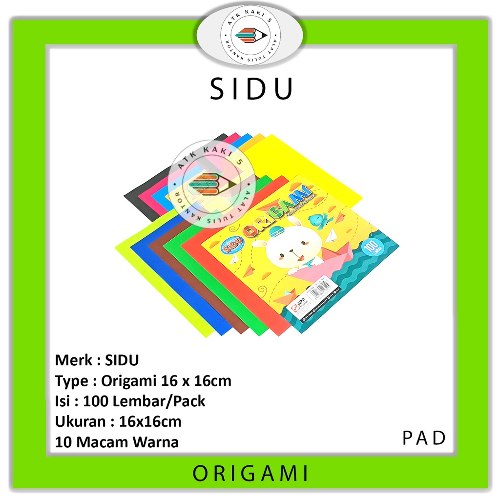 Jual SIDU - Origami Paper 16x16cm - isi 100lembar - PAD | Shopee Indonesia