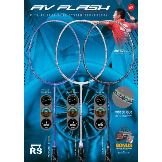 Jual Raket Badminton RS AV FLASH 62 61 52 51 32 31 Control Power Prof ...