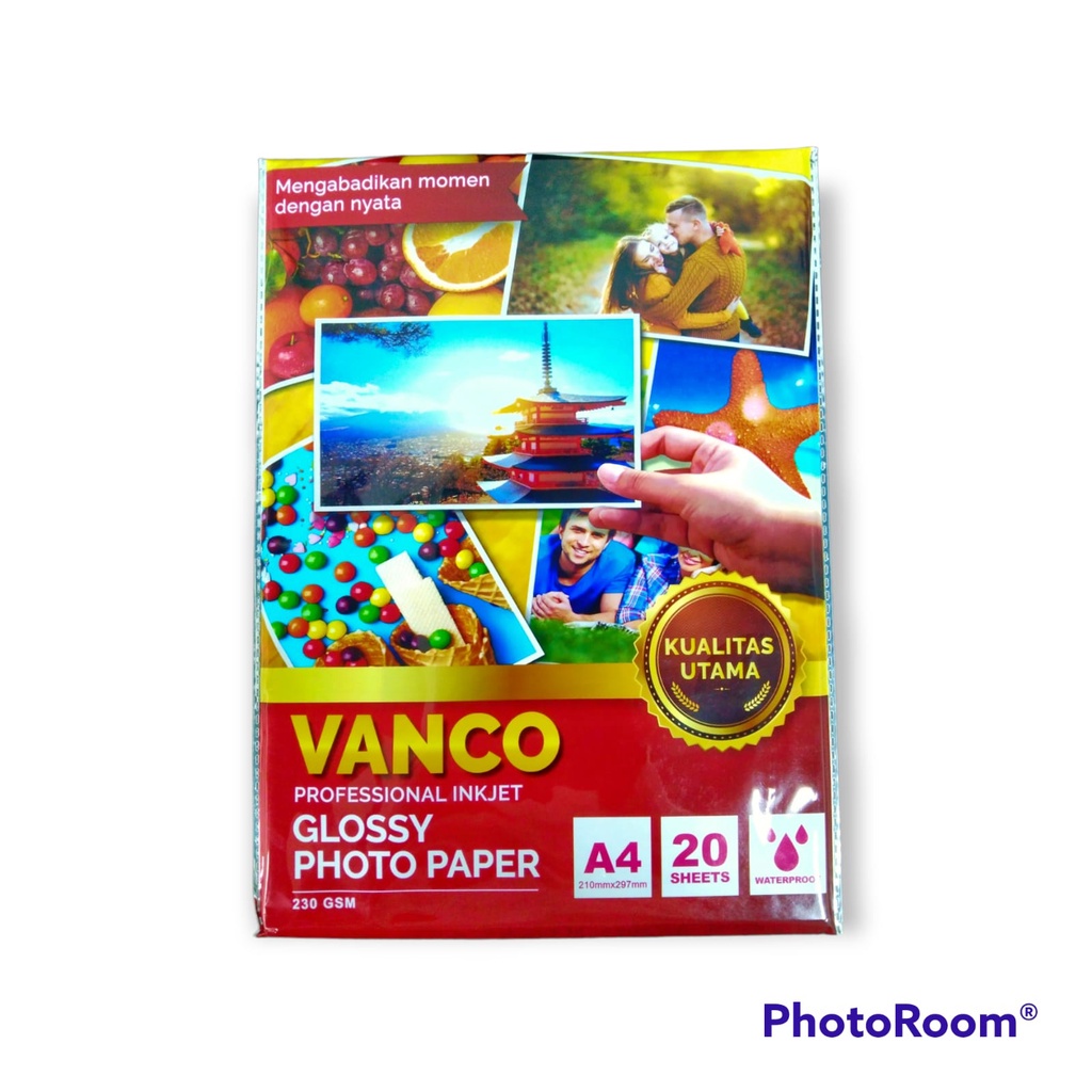Jual Kertas Foto Glossy / Glossy Photo Paper Vanco A4 Tebal 230 Gram | Shopee Indonesia