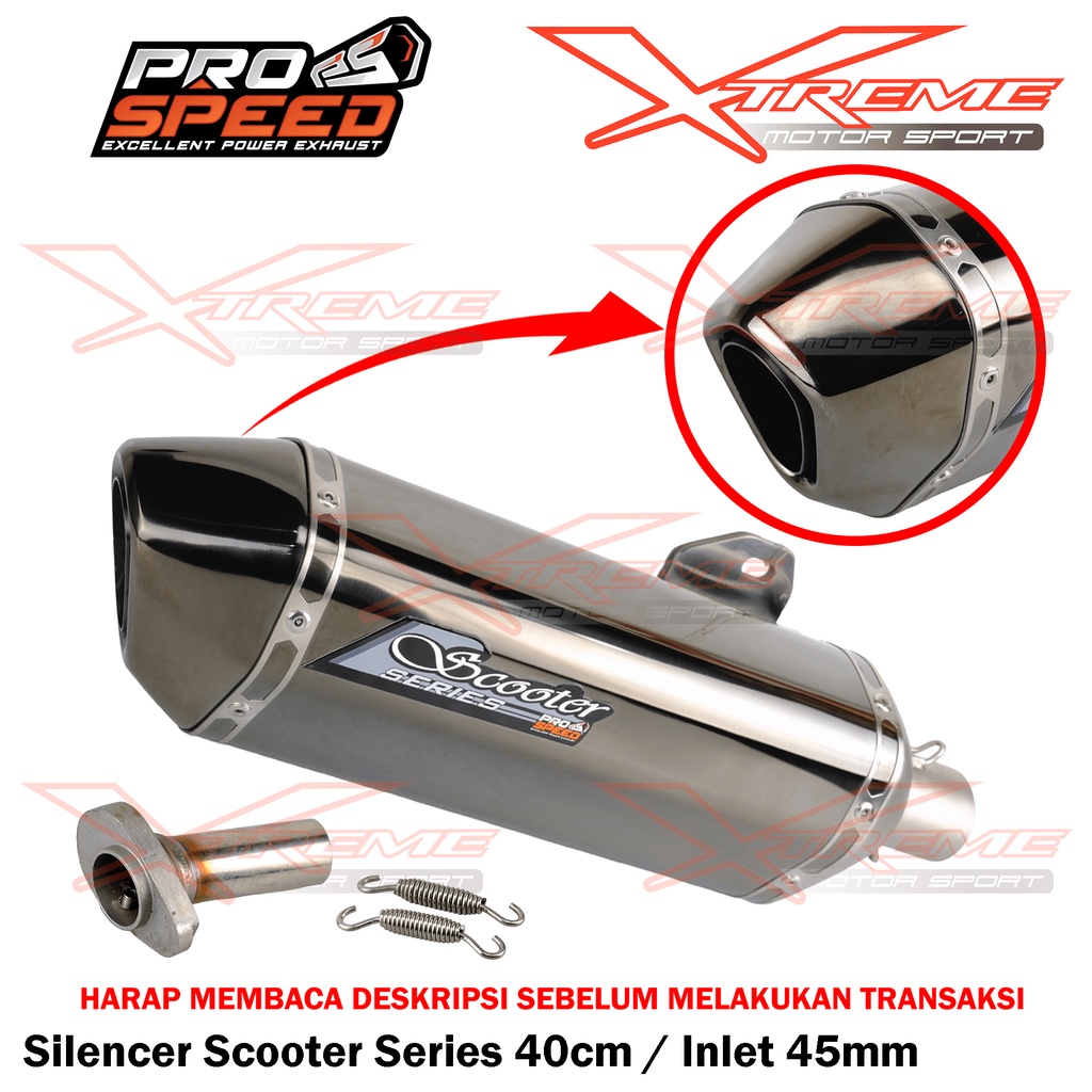 Jual Silencer Knalpot Prospeed Shark Black / Predator / Silver / Carbon ...