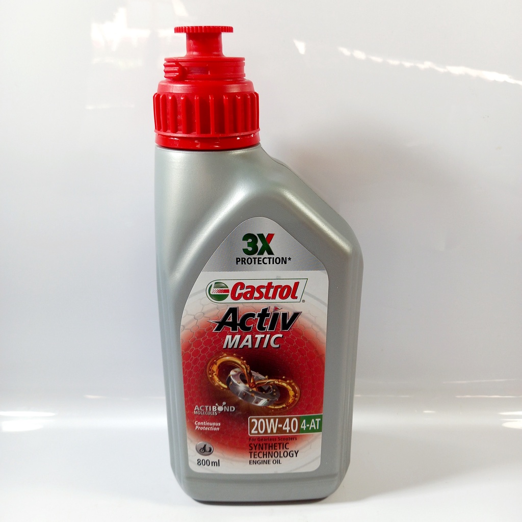 Jual CASTROL ACTIVE MATIC 800 ML SAE 20W-40 API SL JASO MB | Shopee ...