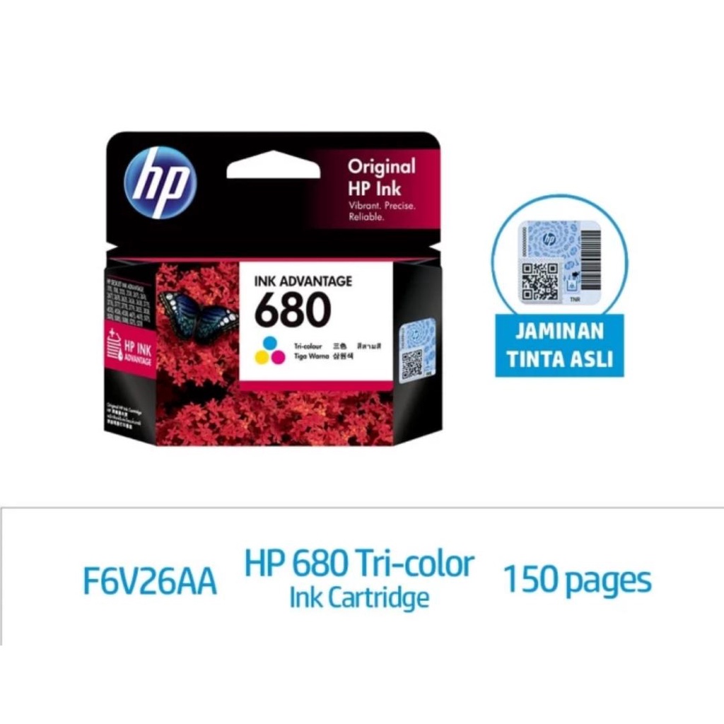 Jual Tinta HP 680 Tri-color / Warna Ink Cartridge ( F6V26AA ) | Shopee ...
