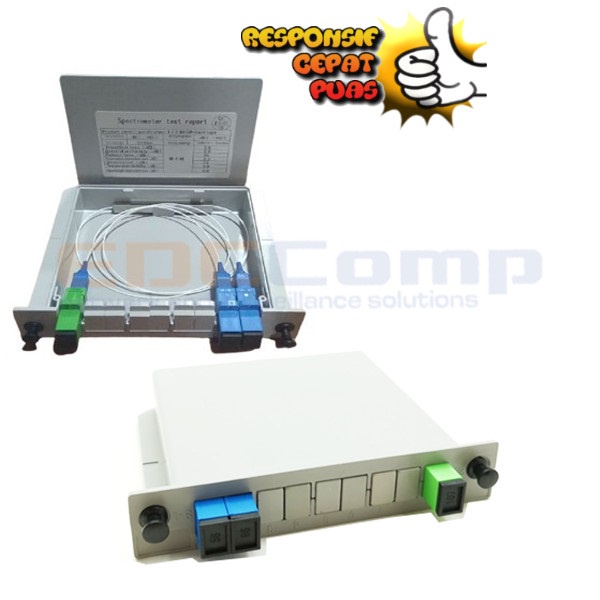 Jual SC / UPC Fiber Optic Passive Splitter Cassette Box 1:2 / FTTH Splitter / PLC Box Splitter 1 ...