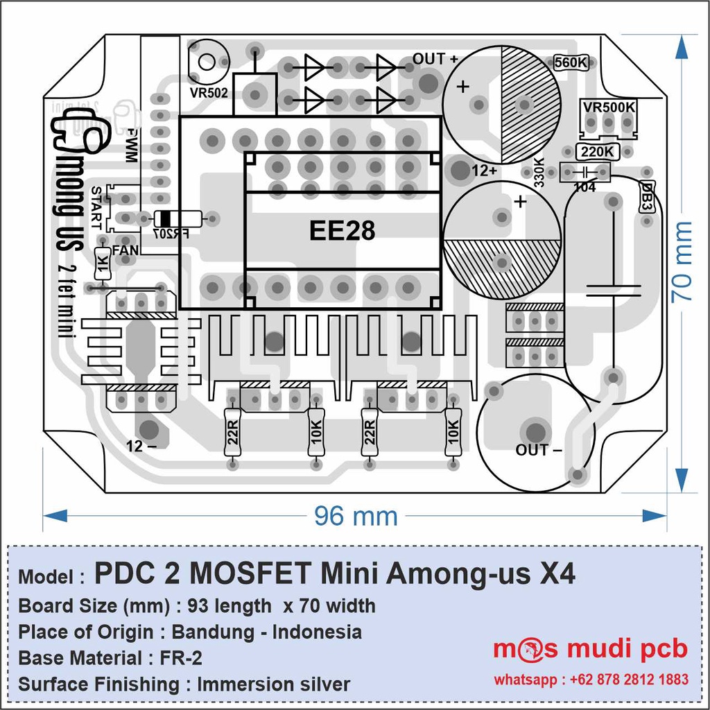 Jual Pcb inv-pdc 2 Mosfet Mini Among us X4 | Shopee Indonesia