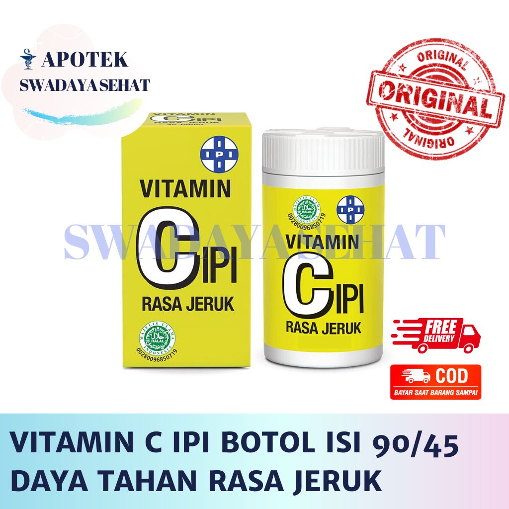 Jual IPI Vitamin C Botol Isi 90 Isi 45 Tablet Vit C Suplemen Daya Tahan | Shopee Indonesia