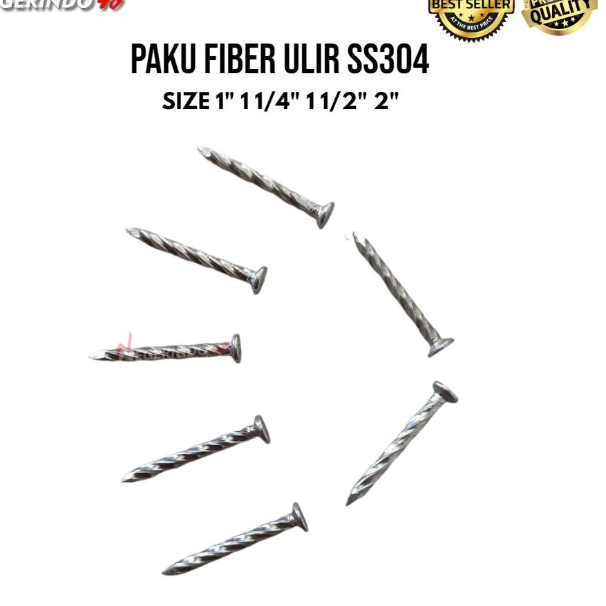Jual Paku fiber kapal ss304 1, 1¼, 1½, 2 / paku ulir stainless ss 304 ...