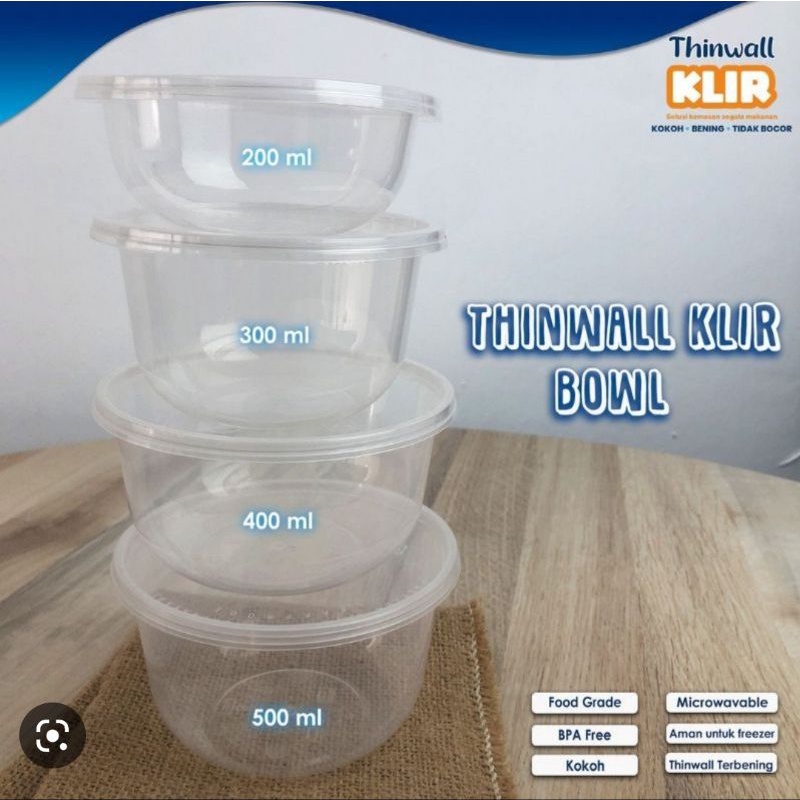 Jual Thinwall BULAT 200ml + Tutup / cup pudding / bowl mangkok | Shopee Indonesia