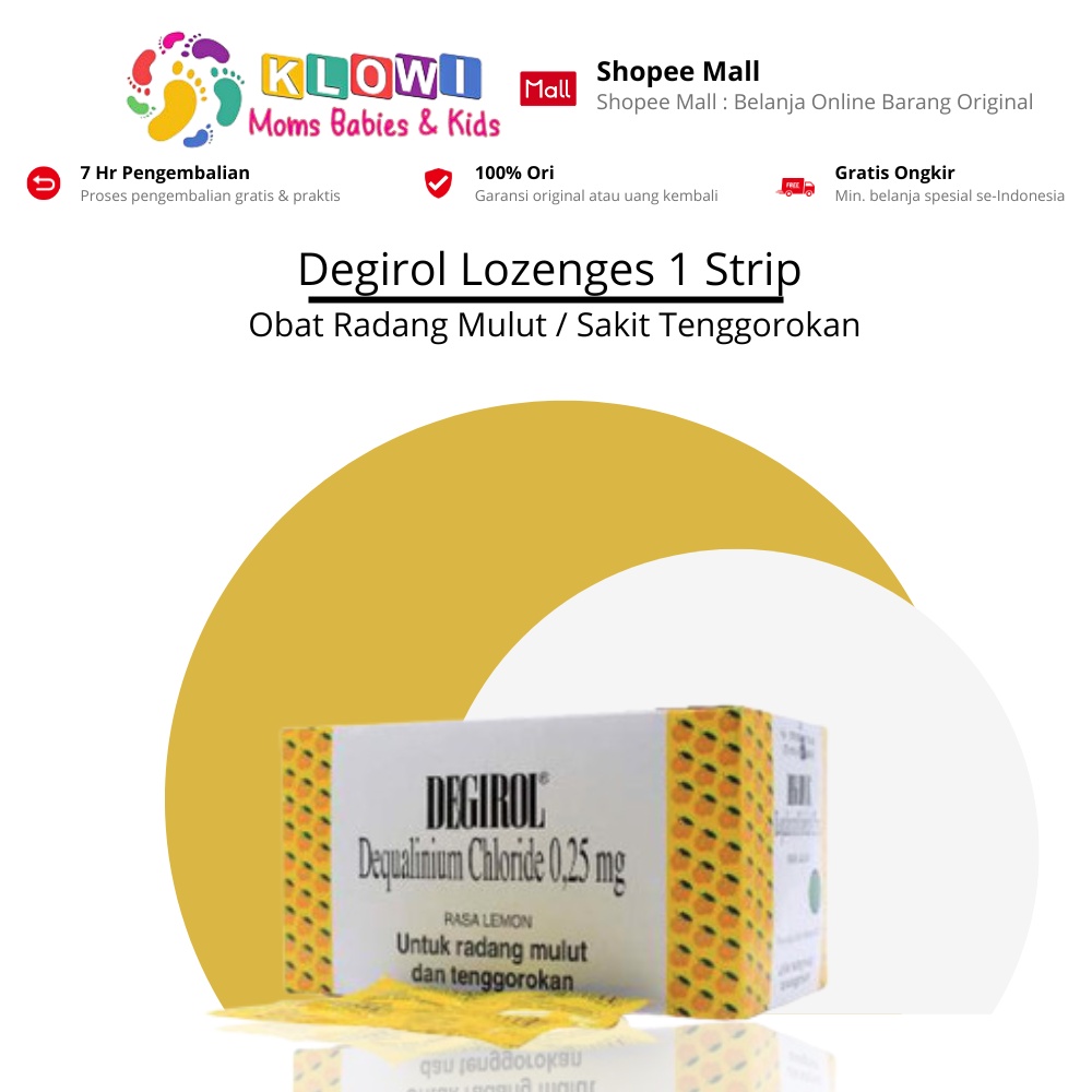 Jual Degirol Lozenges 1 Strip @10 Tablet Obat Radang Tenggorokan | Shopee Indonesia