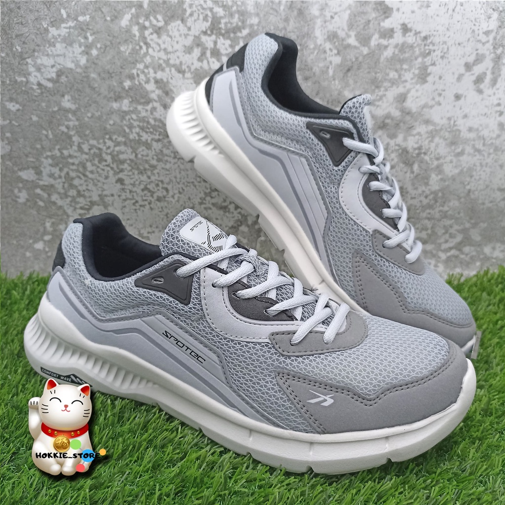 Jual SPOTEC Sepatu Running Artikel VERSA abu muda/putih | Shopee Indonesia