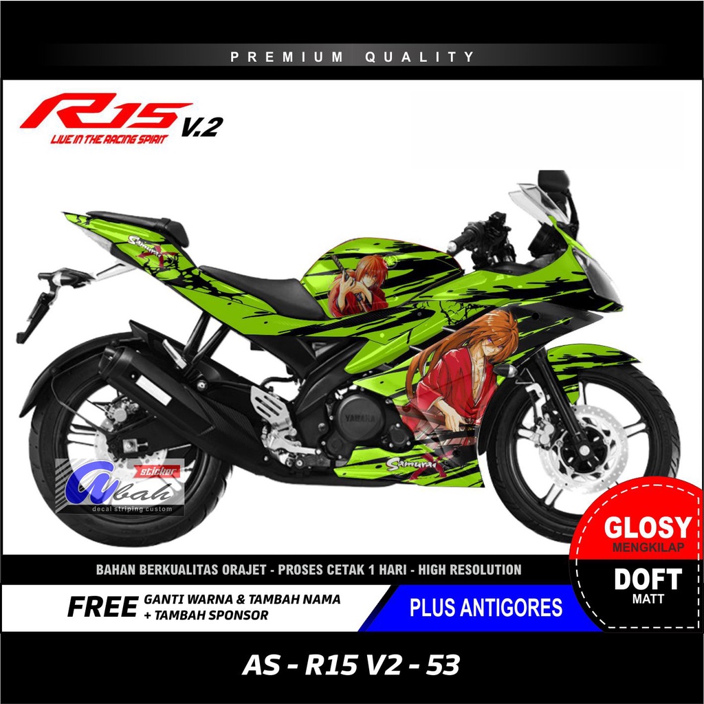 Jual Sticker Decal R15 V2 Desain 53 Fullbody... Decal Yamaha R15 V.2 ...