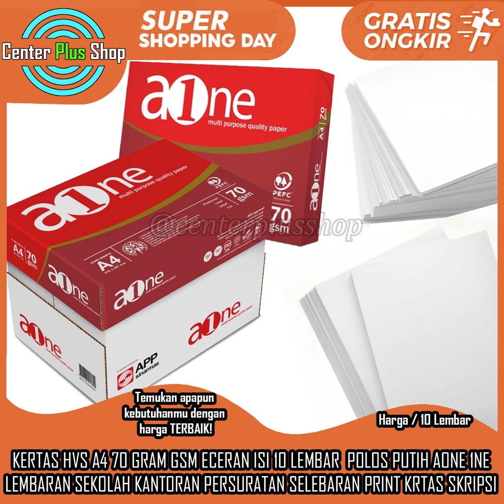Jual Kertas HVS A4 Merek IK 1ne One Kertas Halus Fotocopy Print ...
