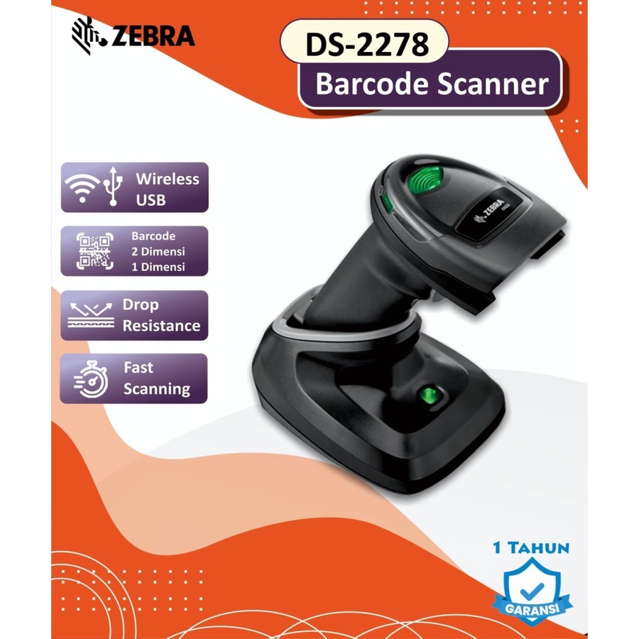Jual ZEBRA DS-2278 Wireless 2D Barcode Scanner Symbol DS2278 Bluetooth | Shopee Indonesia