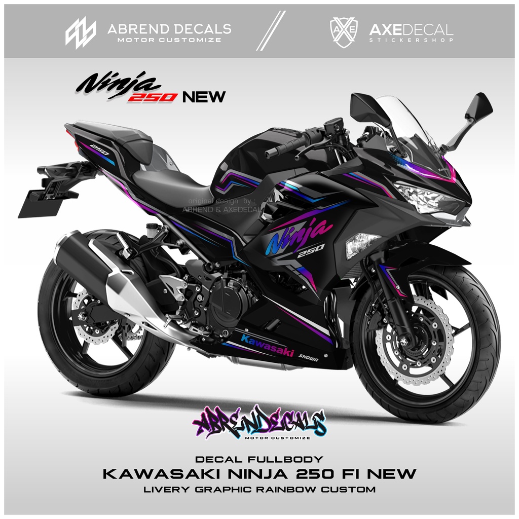 Jual DECAL FULLBODY NINJA 250 FI NEW 2018 - 2022 RAINBOW / STIKER MOTOR ...