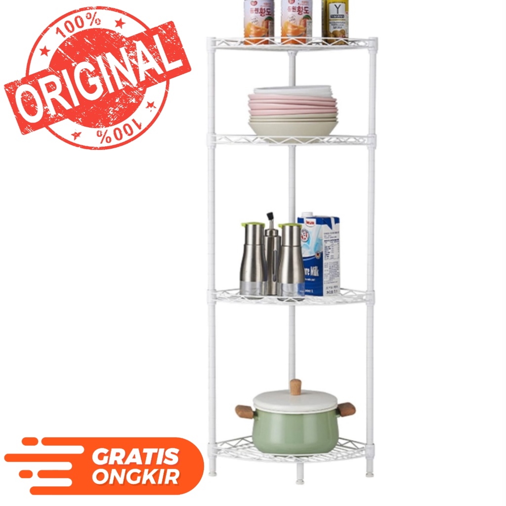 Jual Krisbow Rak Besi Sudut 4 Tingkat - Putih | Shopee Indonesia