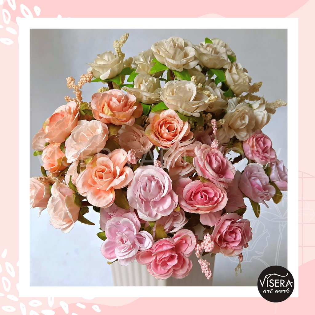 Jual Premium Deluxe Petite Rose per 1 Bunch (15pcs) Two Toned Rose ...