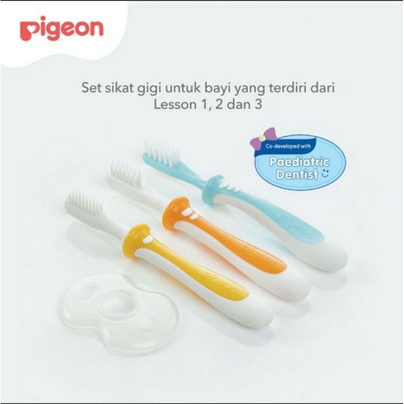 Jual PIGEON Baby Training Tooth Brush Toothbrush Set Lesson 123 ...