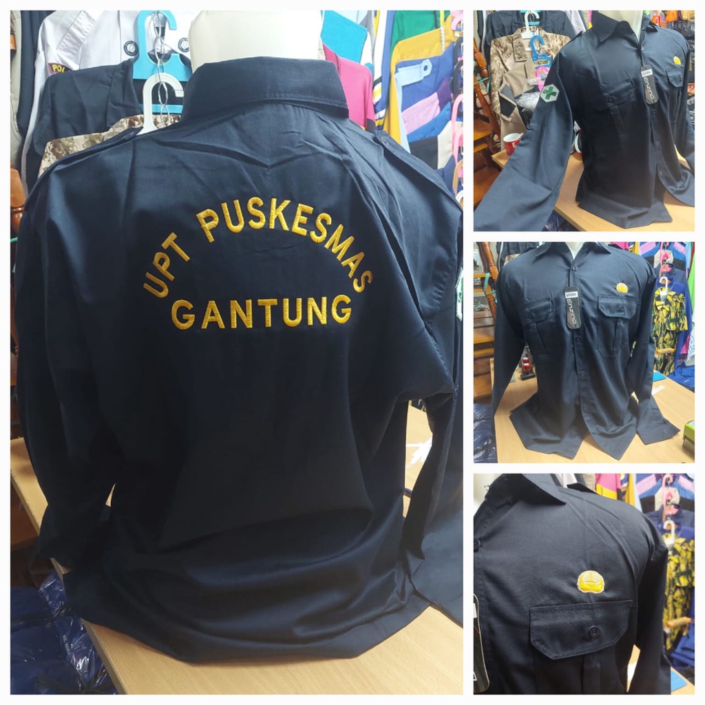 Jual BIG SIZE KEMEJA UPT PUSKESMAS GANTUNG LENGAN PANJANG | Shopee ...
