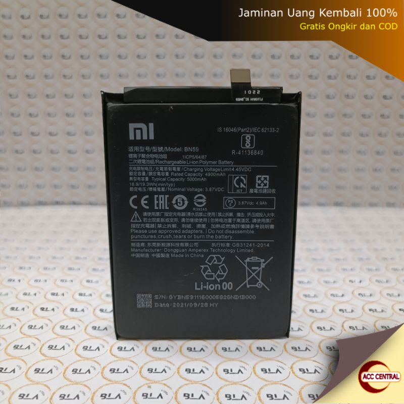 Jual Original Baterai Battery Batre BN59 Xiaomi Redmi Note 10 4G ...
