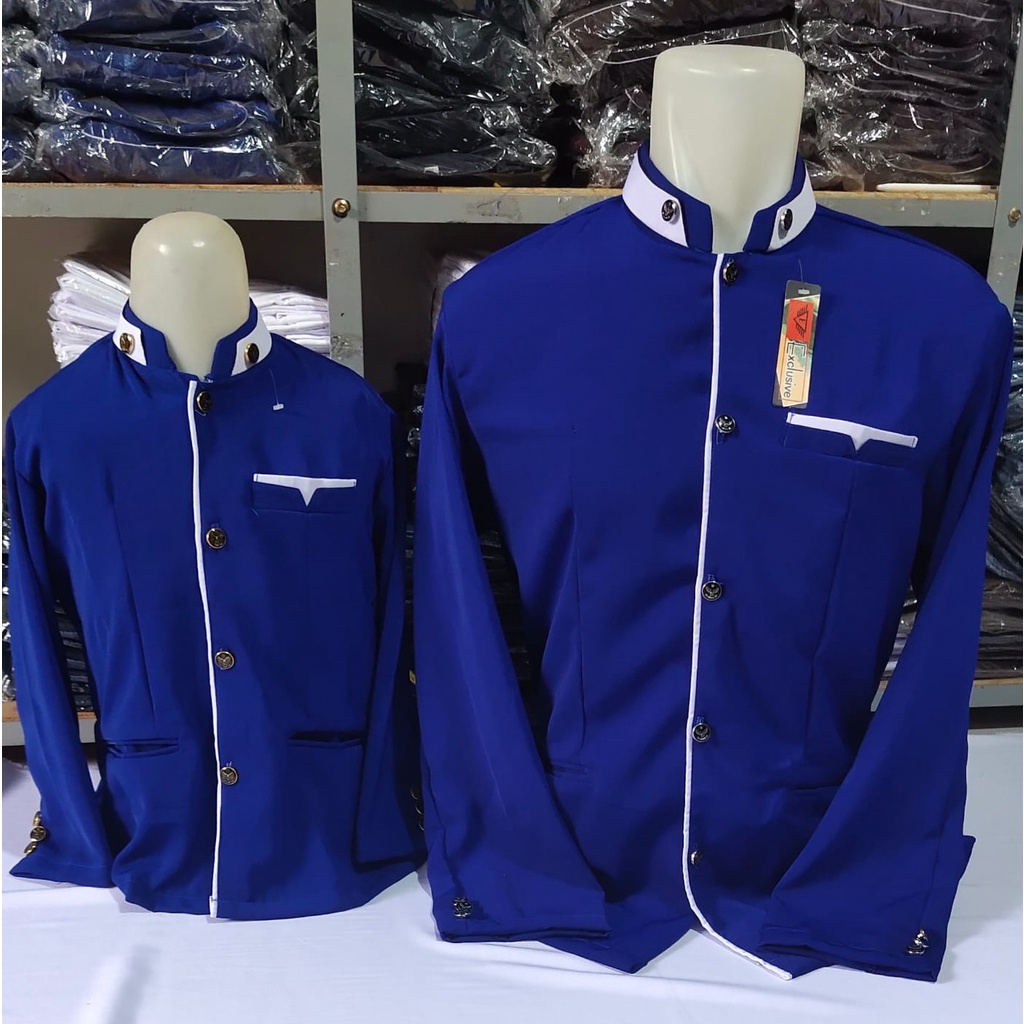 Jual Jasko Biru Lis JASKO DEWASA DAN ANAK / JAS COUPLE BAPAK ANAK ...