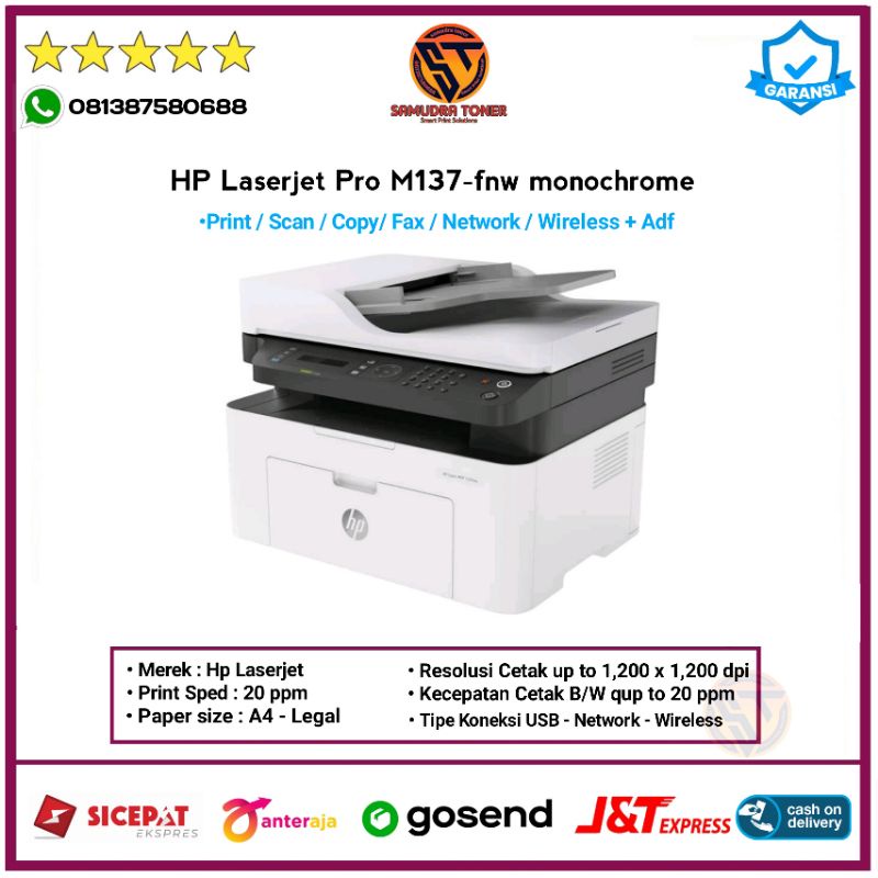 Jual HP Laserjet Pro M137fnw Print / Scan / Copy / Fax / Network ...