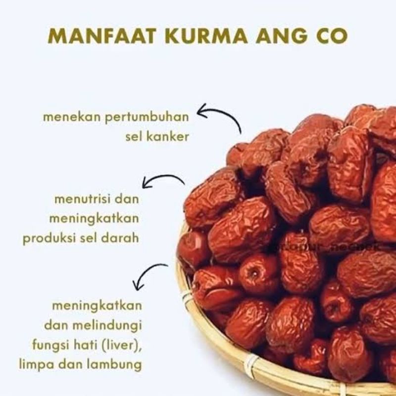 Jual Buah kurma merah dried red dates angco ang co hong zao segar manis ...