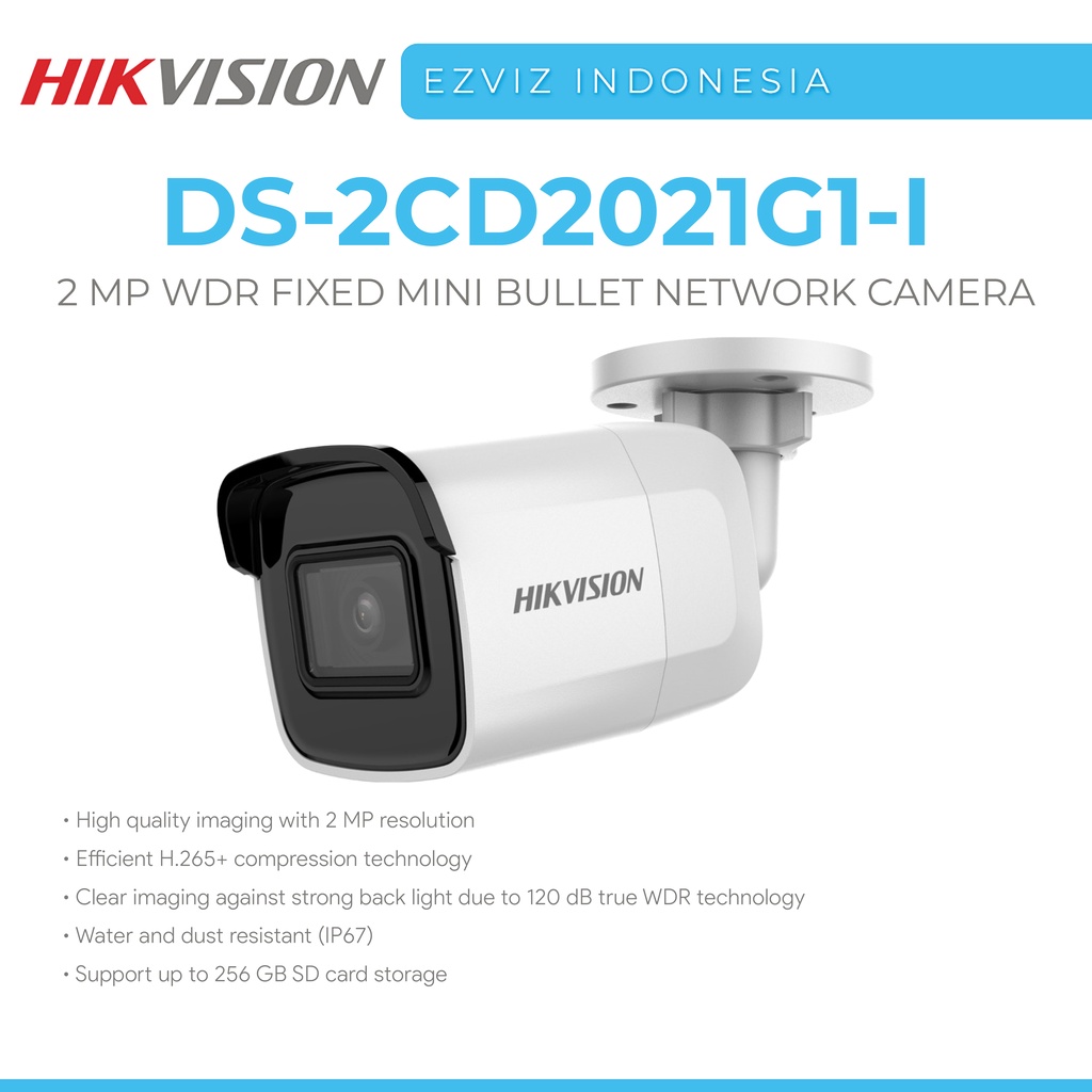 Jual HIKVISION DS-2CD2021G1-I Hikvision 2 MP WDR Fixed Bullet IP Camera | Shopee Indonesia