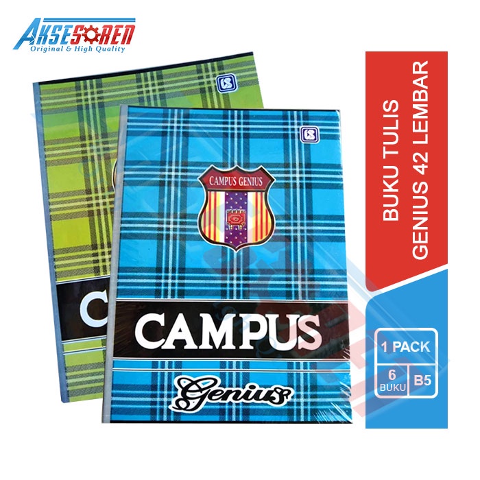 Jual Buku Tulis Sekolah Campus Genius 42 Lembar [1 Pack/6 Buku] / Buku ...