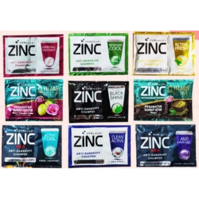 Jual sampo,shampo zinc 1 renceng (12 sachet) | Shopee Indonesia