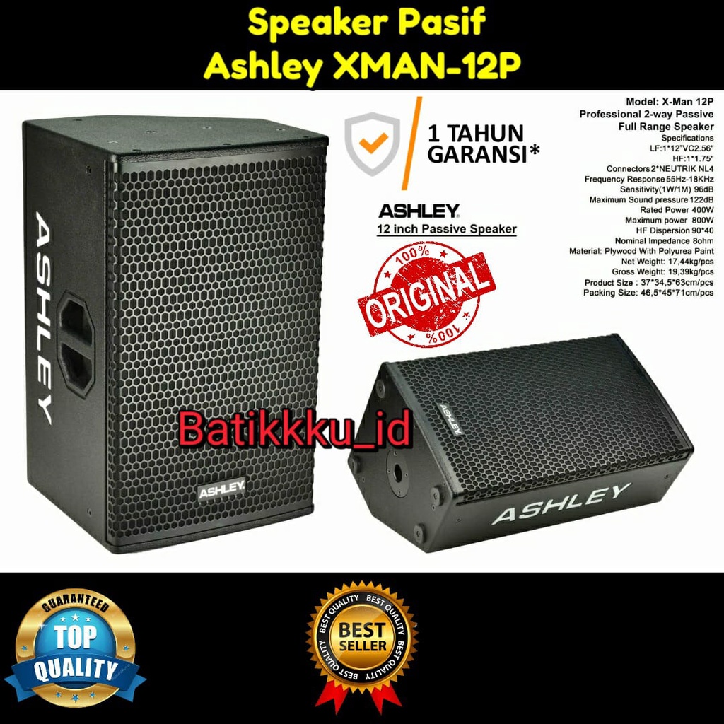Jual Speaker Pasif ASHLEY XMAN 12P XMAN12P ORIGINAL 12 INCH XMAN 12 P ...