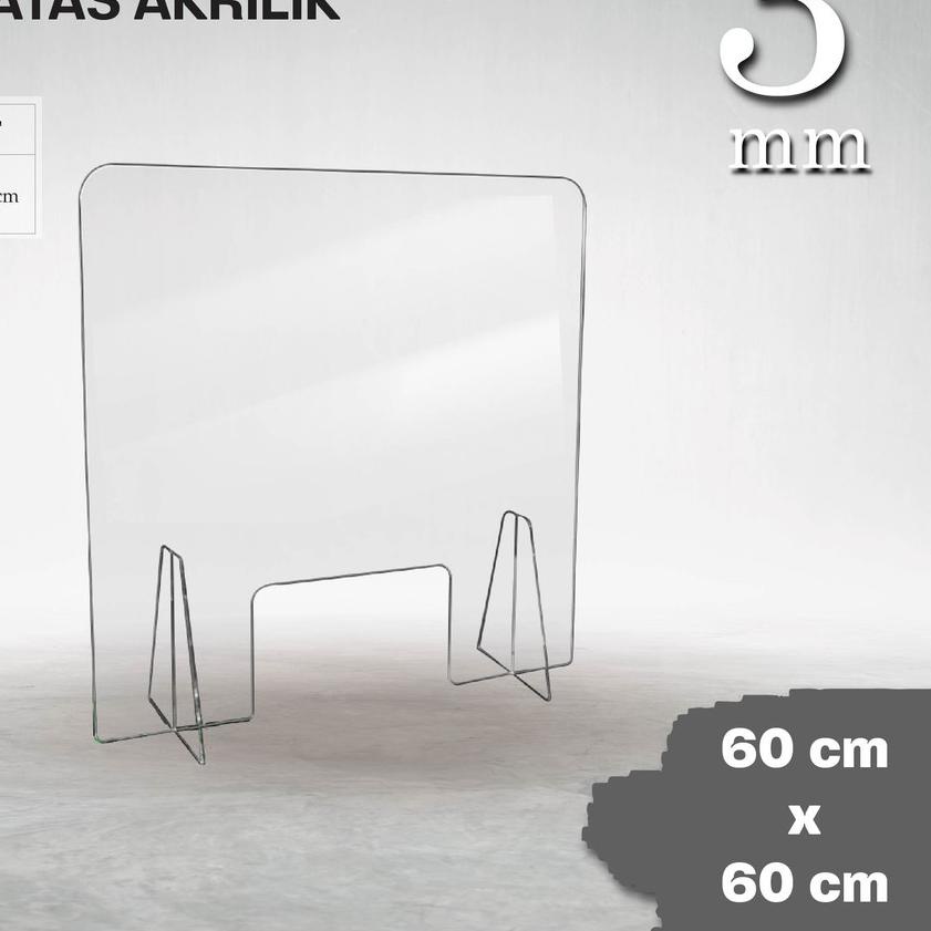 Jual PARTISI / SEKAT / PEMBATAS MEJA AKRILIK TABLE DIVIDER 60 x 60 x ...