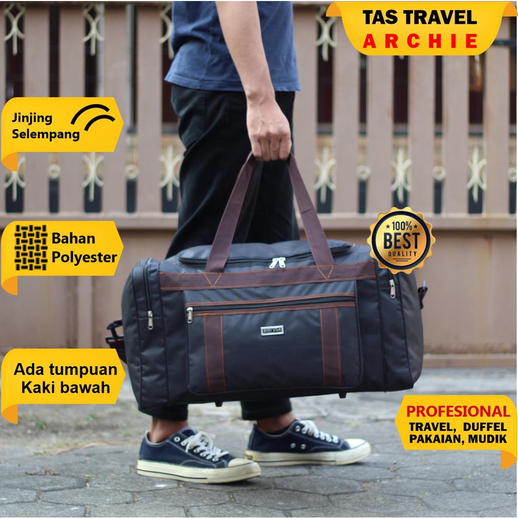 Jual Tas Travel Archie Bag Jinjing Traveling Murah Baru Kuat Awet Jumbo ...
