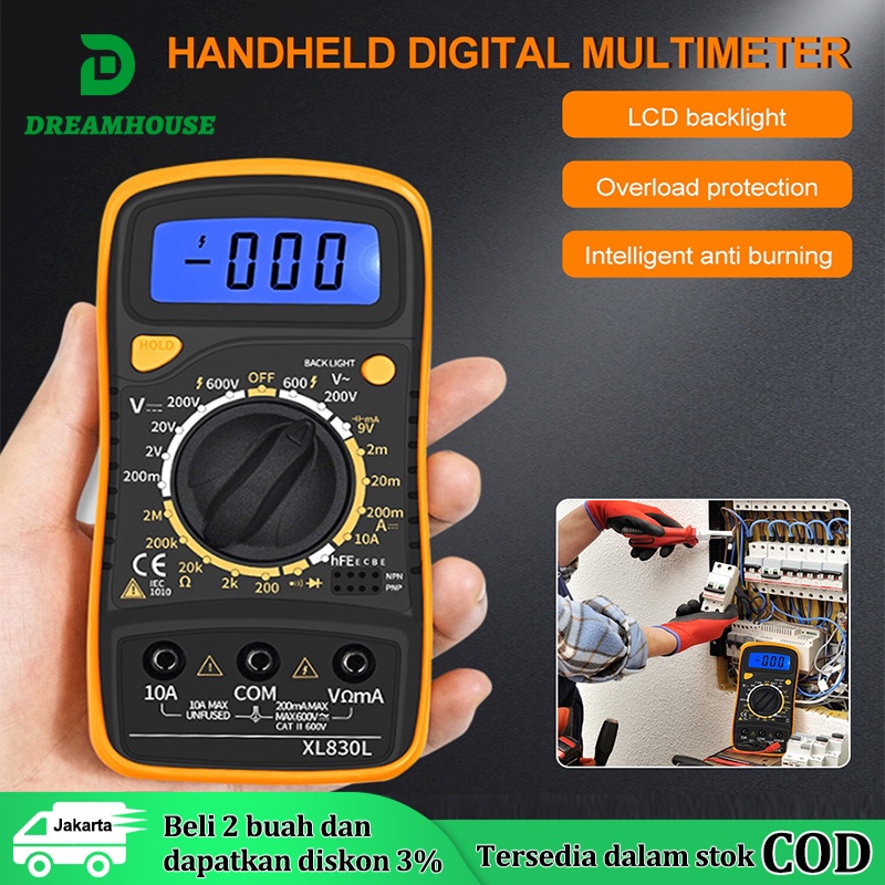 Jual MULTITESTER DIGITAL MULTIMETER DIGITAL AVOMETER DIGITAL XL830L ...