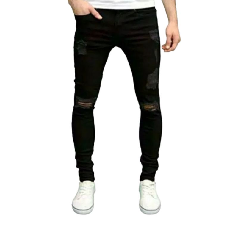 Jual CELANA SOBEK PRIA RIPPED JEANS ROBEK SLIMFIT PENSIL SKINNY STRETCH ...