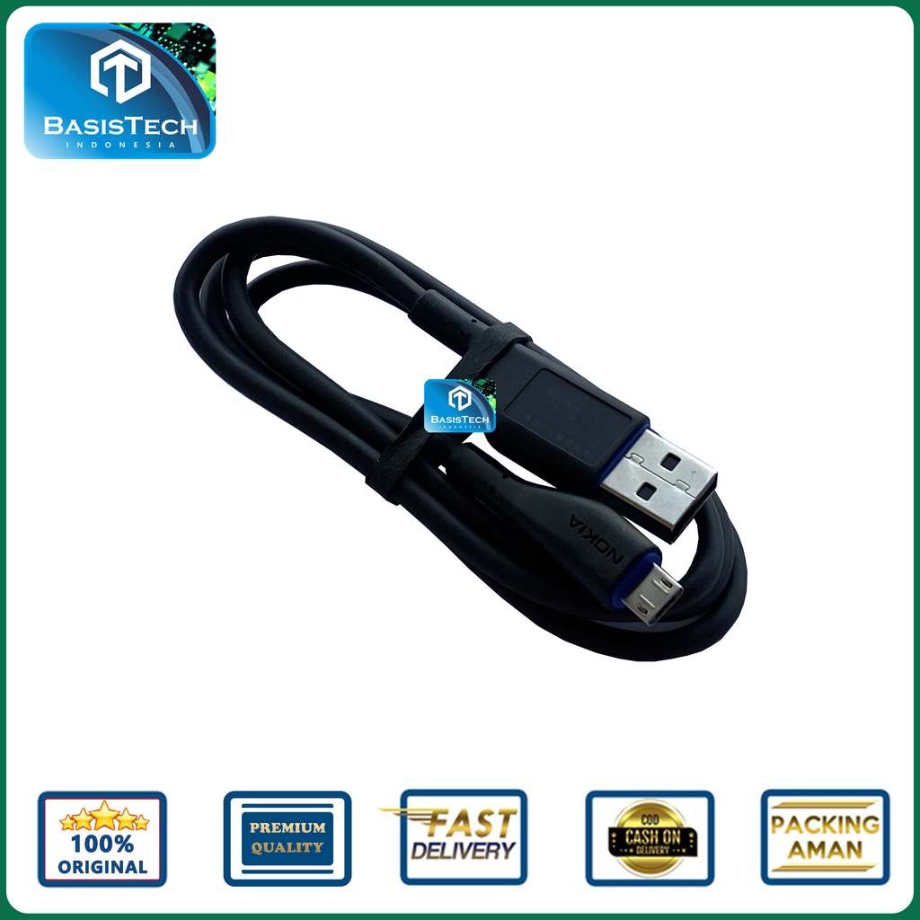 Jual KABEL CASAN CHARGER NOKIA MICRO USB V8 2A ORIGINAL QUALITY ...