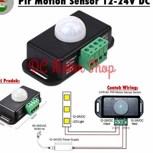 Jual Termurah PIR Motion Sensor Detector 12V 24V PIR-8 /Saklar Otomatis ...