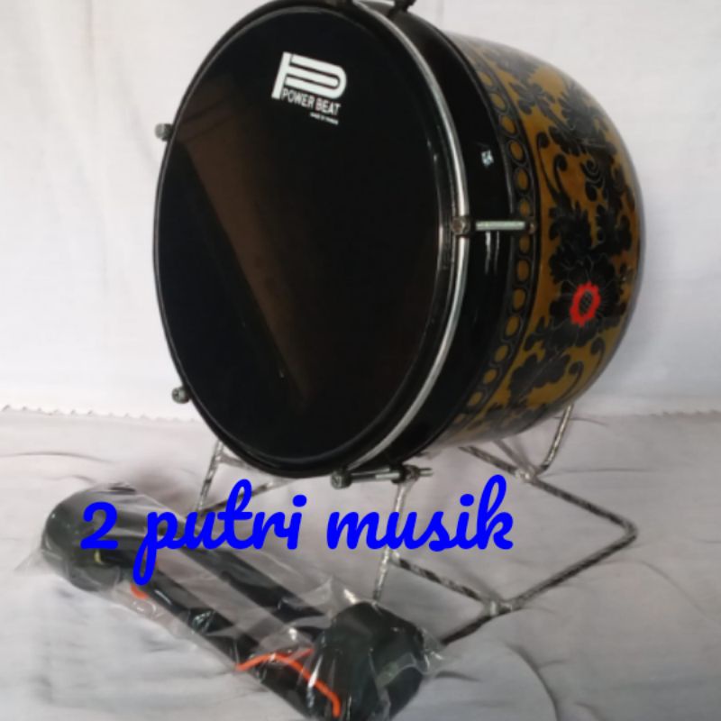 Jual bas Hadroh 12 in motif batik ,warna dasar hitam corak emas ...