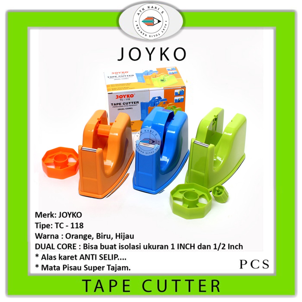 Jual JOYKO - Tape Cutter - TC 118 - Dual Core 1 Inch - PCS | Shopee ...
