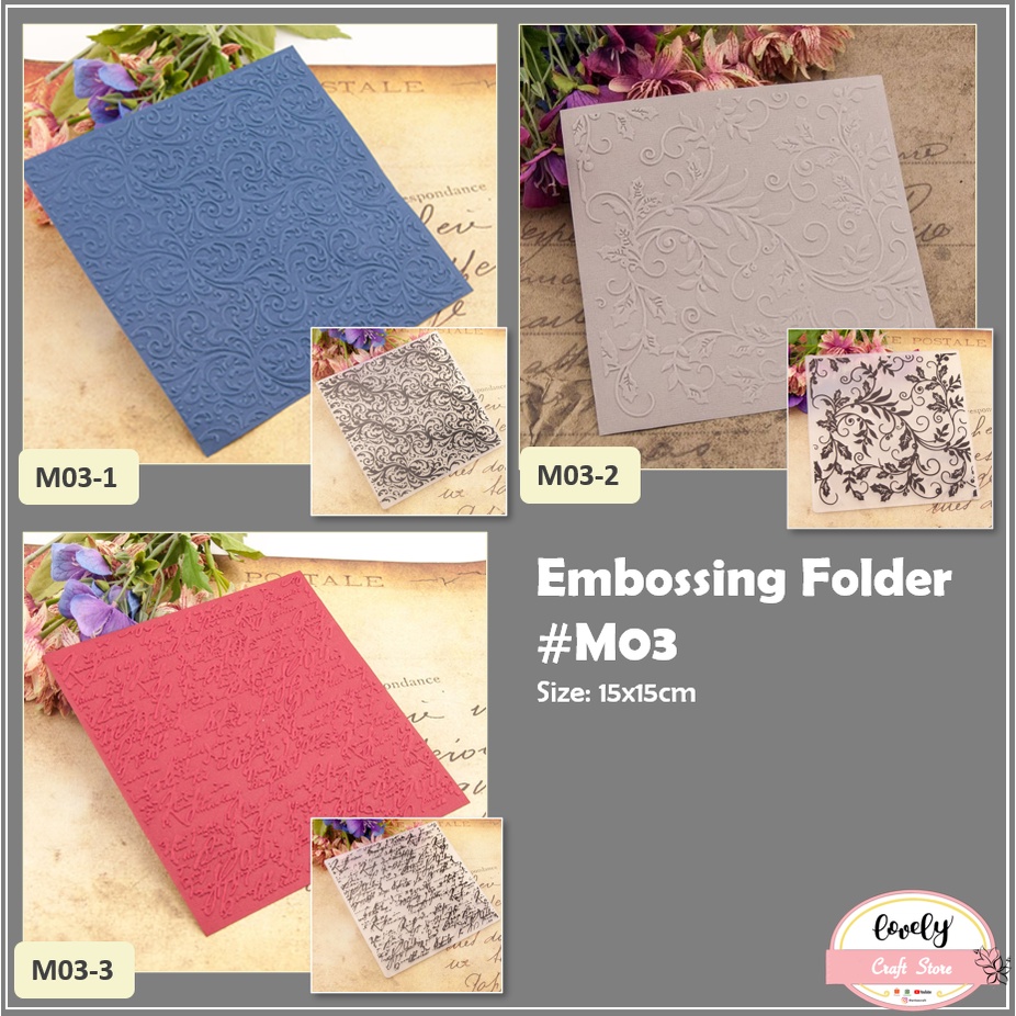 Jual LovelyCraftStore | M03 Embossing folder Emboss Folder untuk ...
