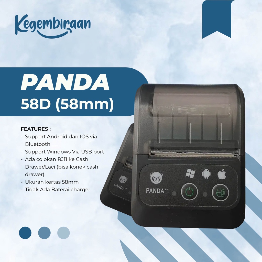 Jual MOBILE PRINTER BLUETOOTH PANDA-58B PRINTER PPOB/KASIR (USB ...